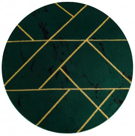 Dywany Łuszczów Kusový koberec Emerald geometric 1012 green and gold kruh - 120x120 (průměr) kruh cm