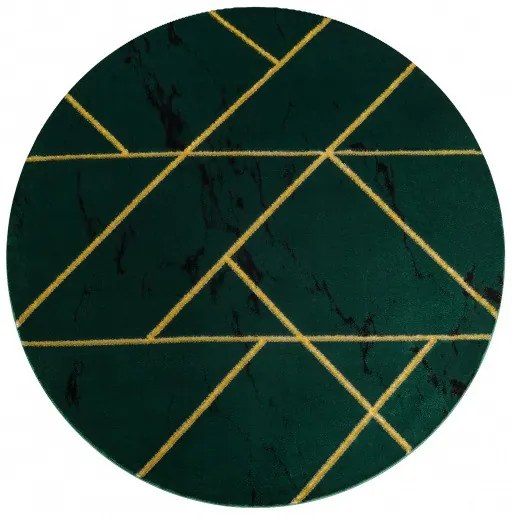 Dywany Łuszczów, Kusový koberec Emerald geometric 1012 green and gold kruh, 200x200 (průměr) kruh, zelená, chodba / předsíň