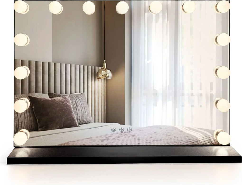 Rea Rea, Zrcadlo LED HOLLYWOOD Black, HOM-12011