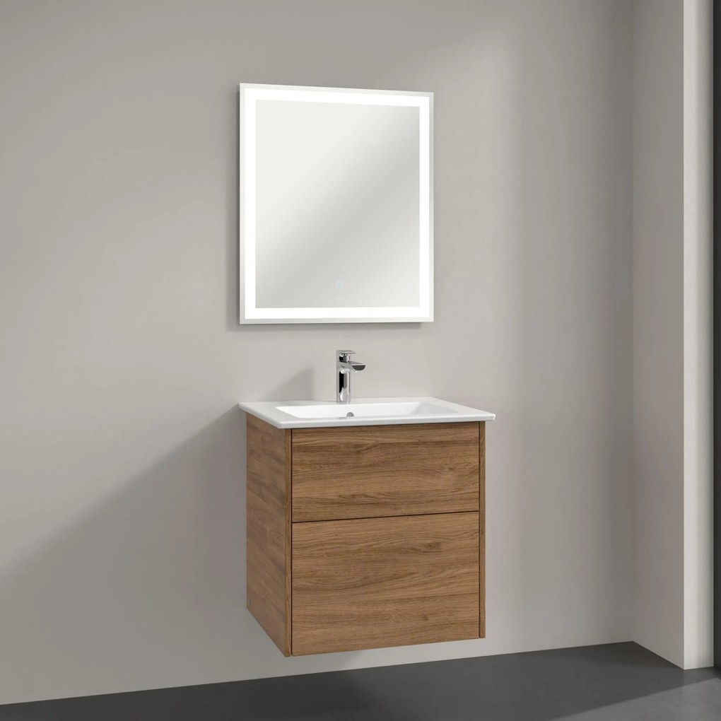 Villeroy & Boch Finero umyvadlo se skříňkou a zrcadlem 60 cm dub S00300RHR1