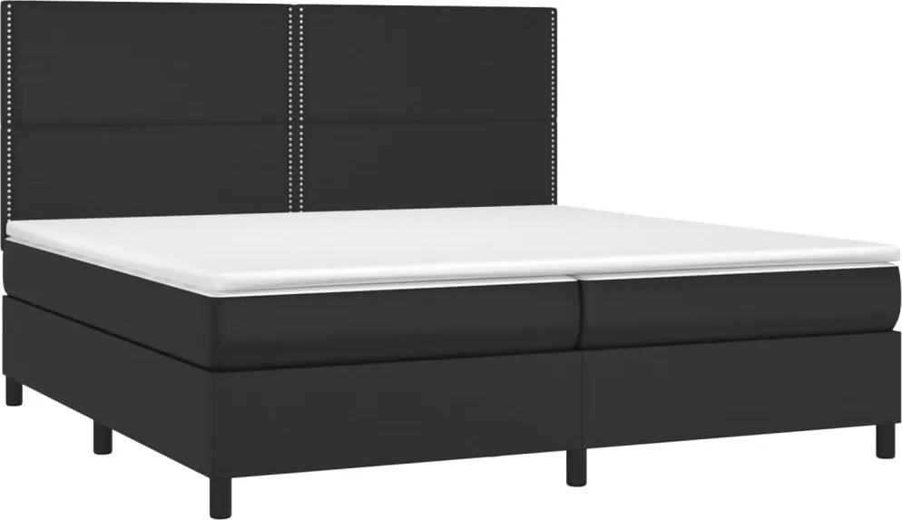 Box spring postel s matrací černá 200x200 cm umělá kůže 3142803