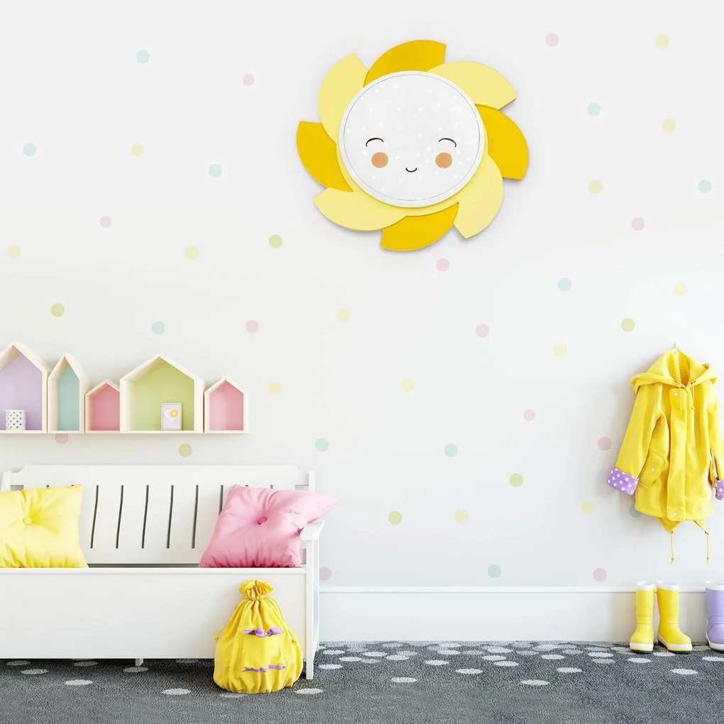 LED nástěnné svítidlo Sun Starlight Smile, žluté