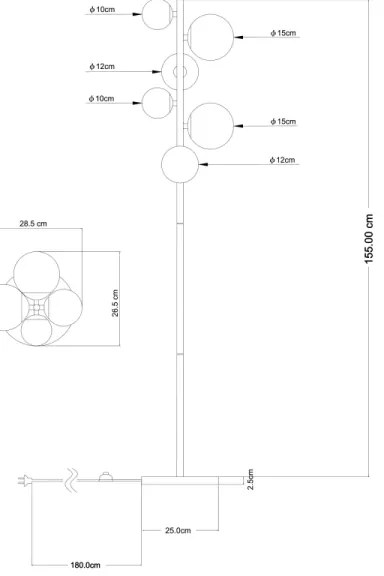 Globo 56135-6S - LED Stojací lampa RIHA 6xG9/3W/230V mosaz