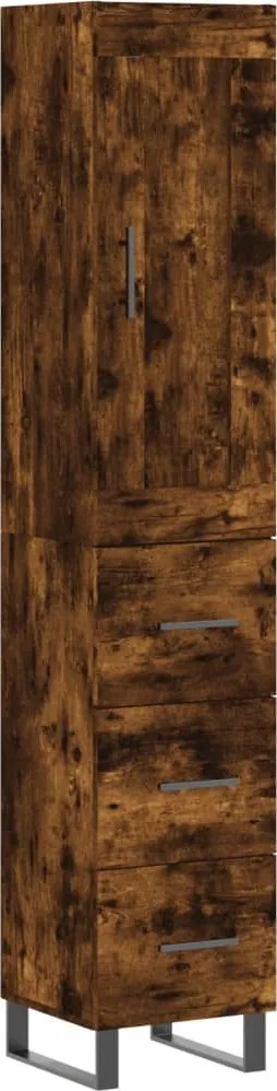 vidaXL Skříň highboard 34,5 x 34 x 180 cm kompozitní dřevo [3200222] Barva: šedá sonoma
