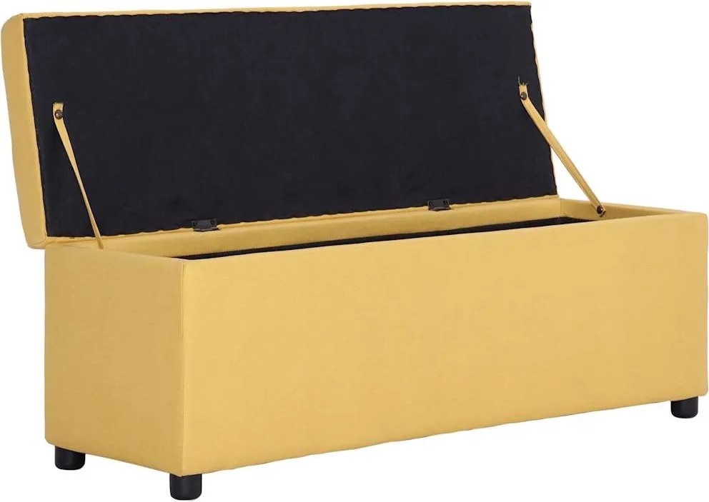 Lavice s úložným prostorem 116 cm žlutá polyester 281324