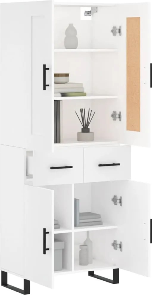 Skříň highboard bílá 69,5 x 34 x 180 cm kompozitní dřevo 3199897