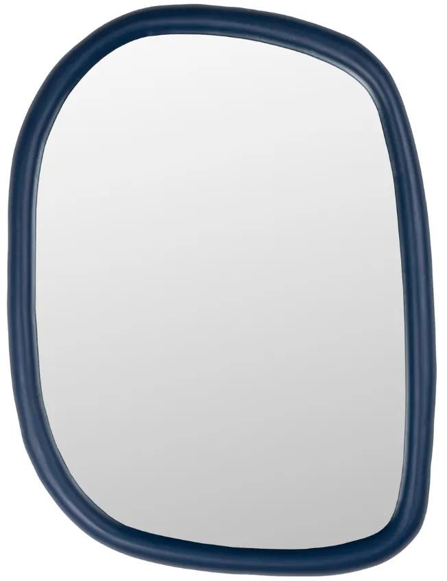 OnaDnes -20% Modré dřevěné zrcadlo ZUIVER LOOKS 70 x 55 cm