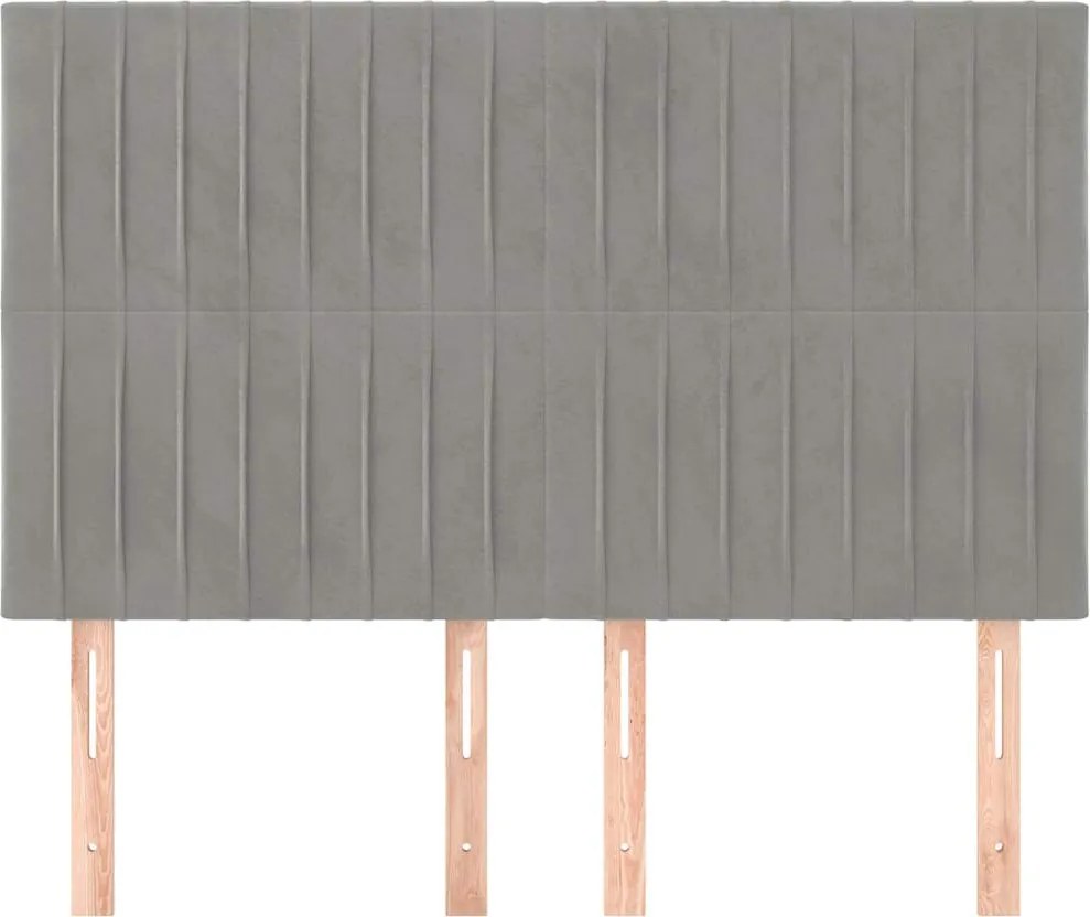 Čelo postele světle šedé 144x5x118/128 cm sametové 3116618