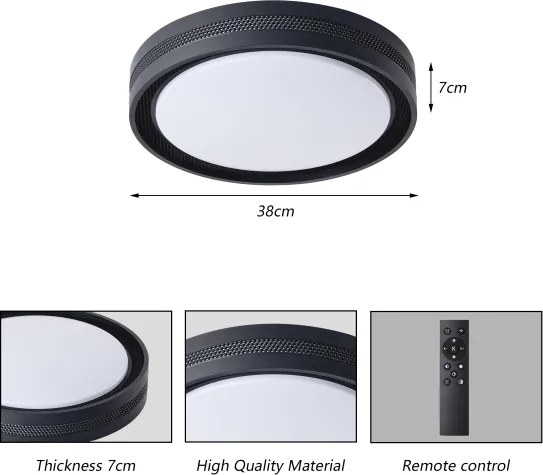 Brilagi -LED Stmív. strop. sv. KREON LED/54W/230V 3000-6000K černá pr. 38 cm +DO