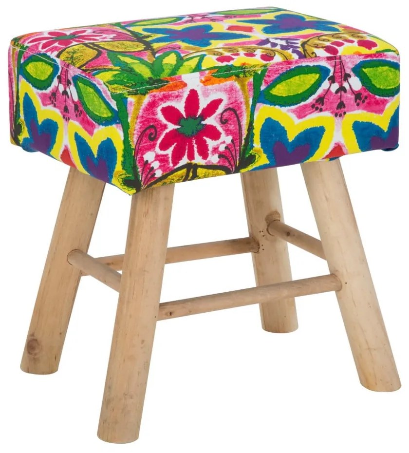 Stolička s podnožím z gumovníkového dřeva Mauro Ferretti Hippie, 37 x 42 cm