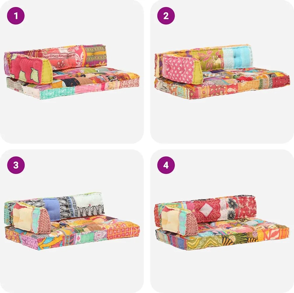 Poduška na pohovku z palet vícebarevná textil patchwork 287722