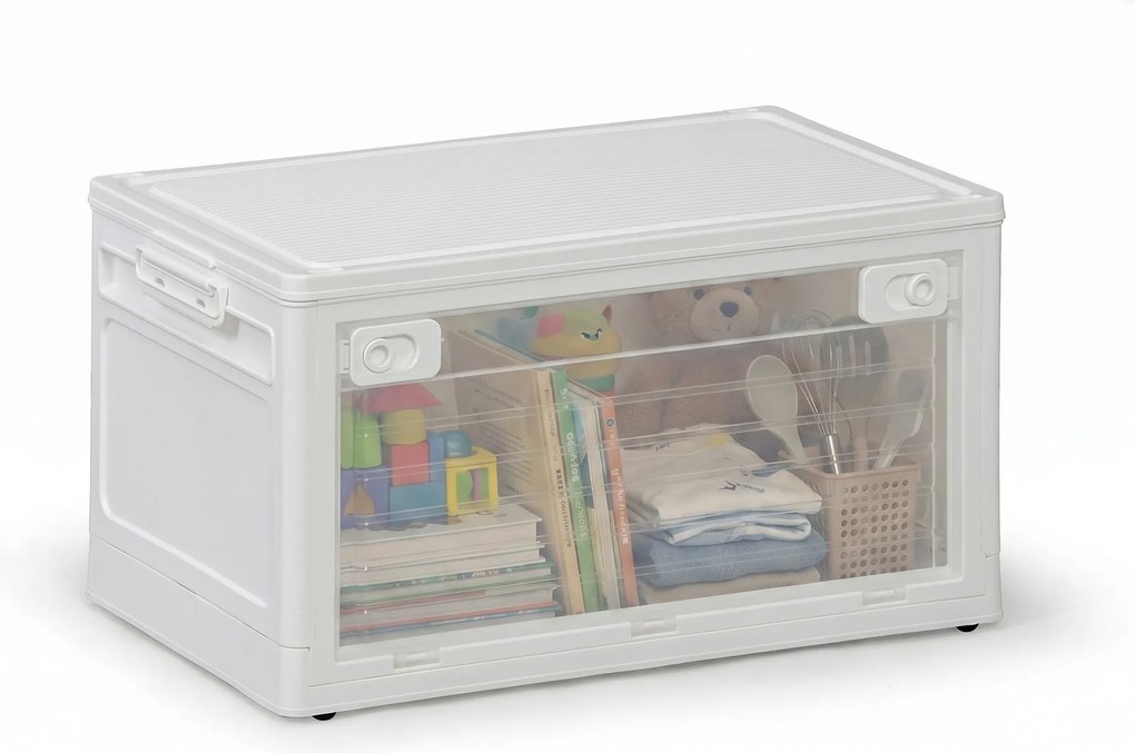 Velký skládací regálový box XXL 94 l, 660x400x358 mm, bílý
