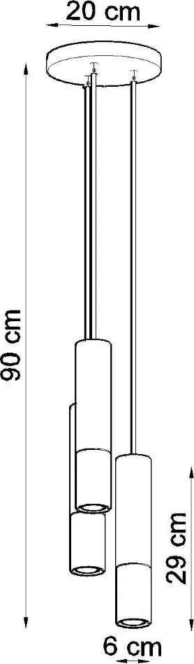 Sollux Lighting Závěsné svítidlo LOOPEZ 3P černé/zlaté