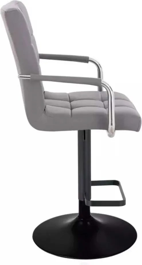 LuxuryForm DESIGN Barová židle VERONA na černé kulaté podstavě - šedá