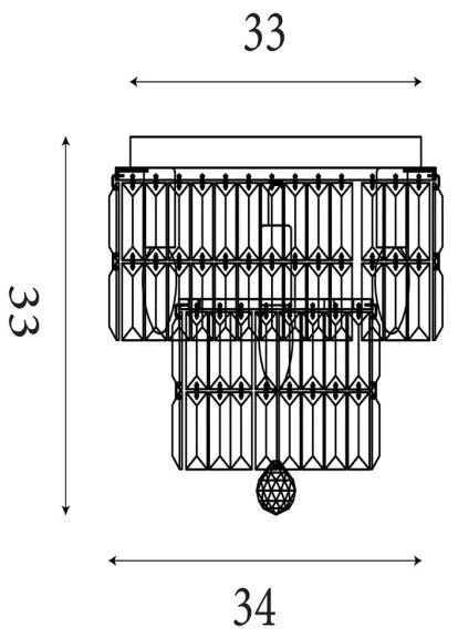 Searchlight 61321-4AB - Stropní svítidlo EMPIRE 4xE14/60W/230V IP44