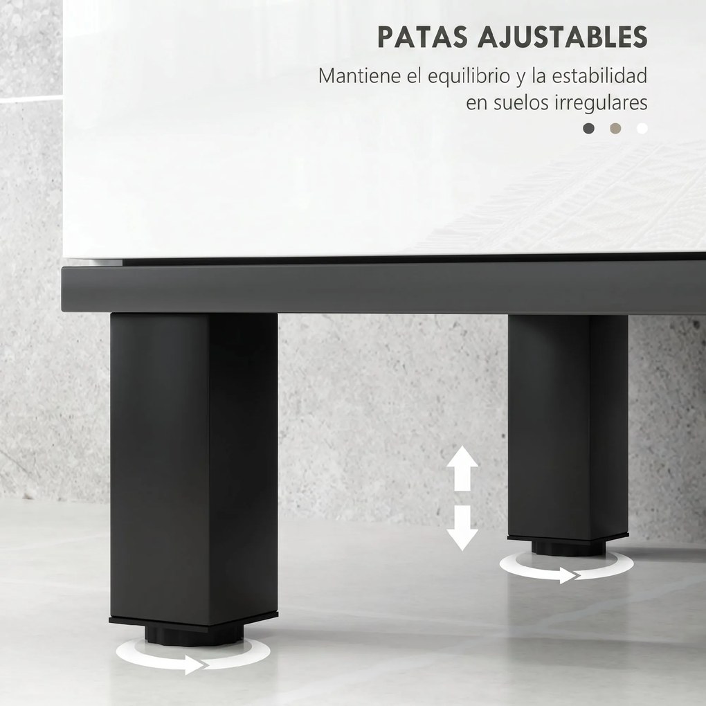 HOMCOM skříňka pod umyvadlo se 2 dveřmi a nastavitelnou policí pro umyvadla s nebo bez sloupku 60x34x70 cm, vysoký lesk bílá