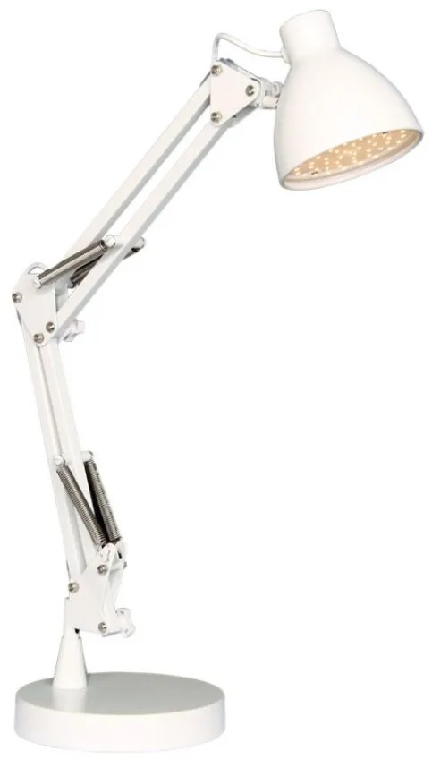 OnaDnes -20% Bílá kovová stolní lampa Halo Design Bronx 55 cm