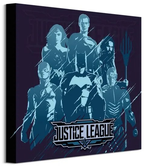 Obraz na plátně DC Comics Liga spravedlivých (Scratch Stencil) 40x40cm WDC95970
