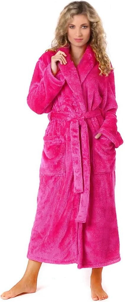 Malinový huňatý župan Lilly 21 20 3430 - L