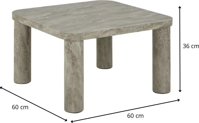 Konferenční stolek Solano 60 cm mramor šedý