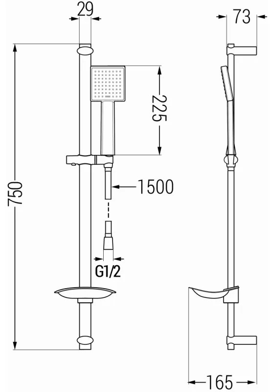 Mexen sprchový set DB45, chrom, 785454584-00