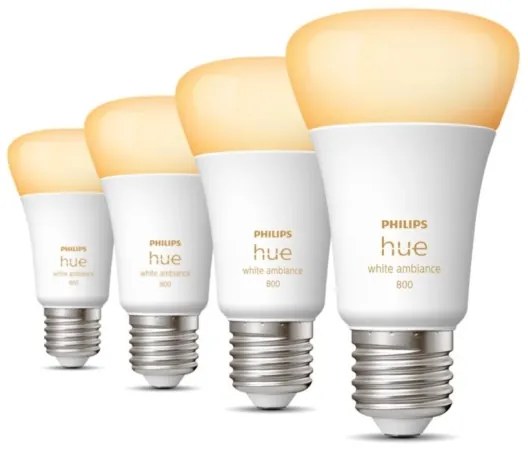 SADA 4xLED Stmívatelná žárovka Philips Hue WHITE AMBIANCE E27/6W/230V 2200-6500K