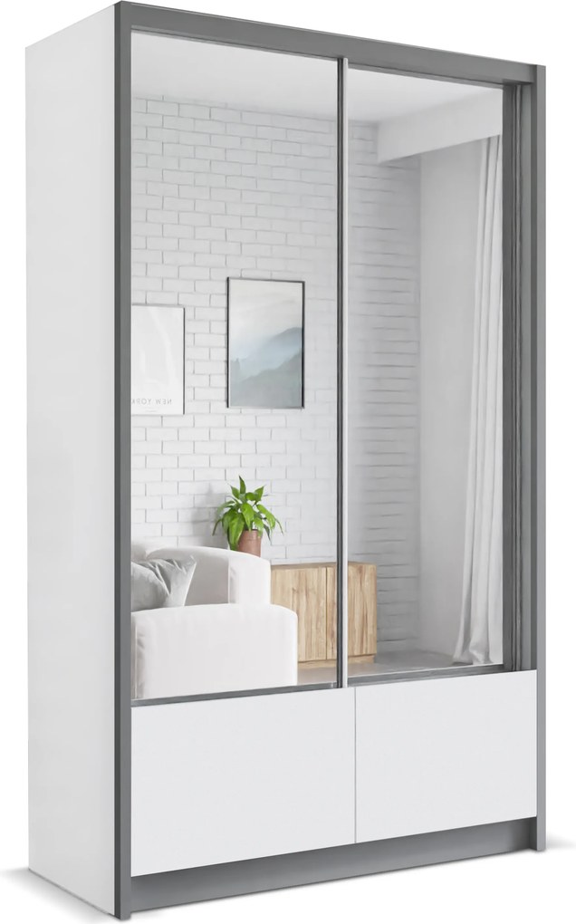 ARK Šatní skříň LINDA, Bílá 150 cm