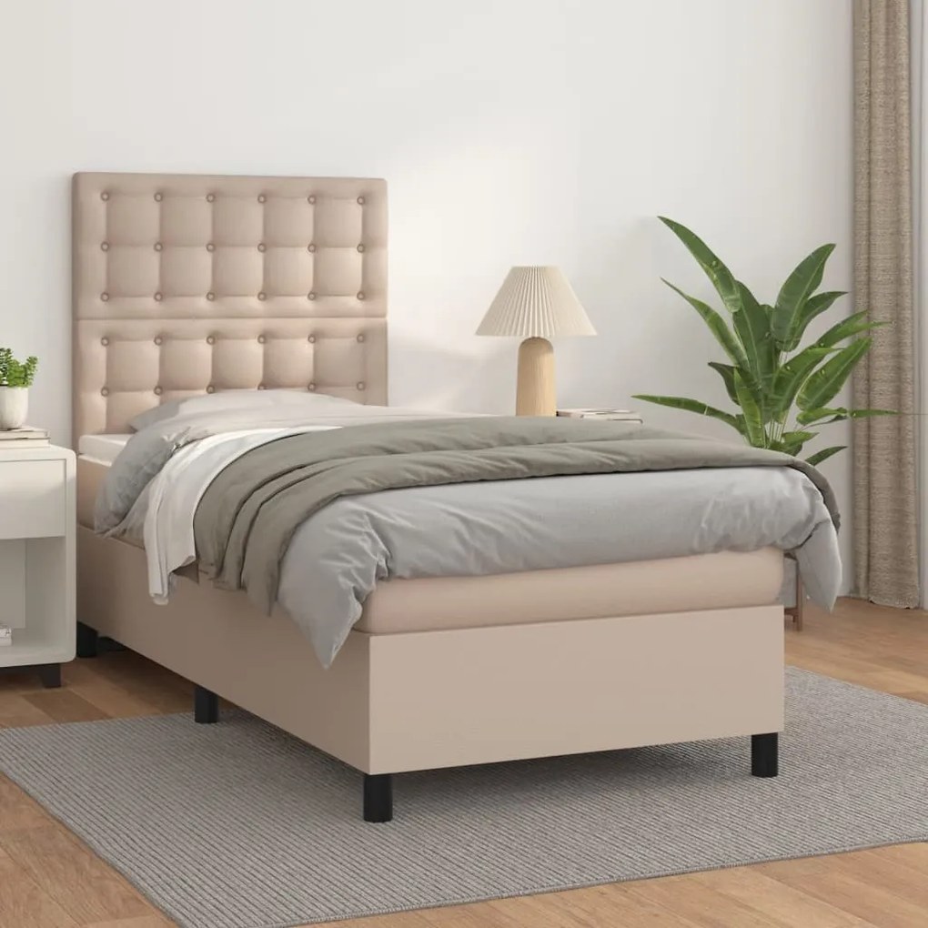 Box spring postel s matrací cappuccino 80 x 200 cm umělá kůže 3142814