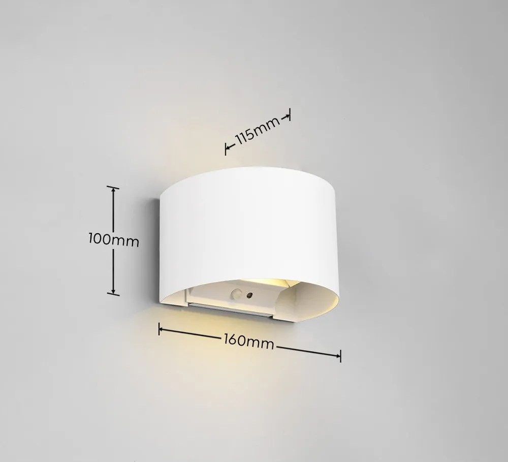 LED nástěnné venkovní svítidlo se senzorem pohybu (výška 10 cm) Talent – Reality
