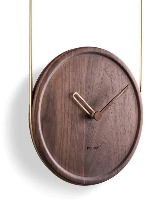 Designové nástěnné hodiny Nomon Colgante Walnut Gold 90cm