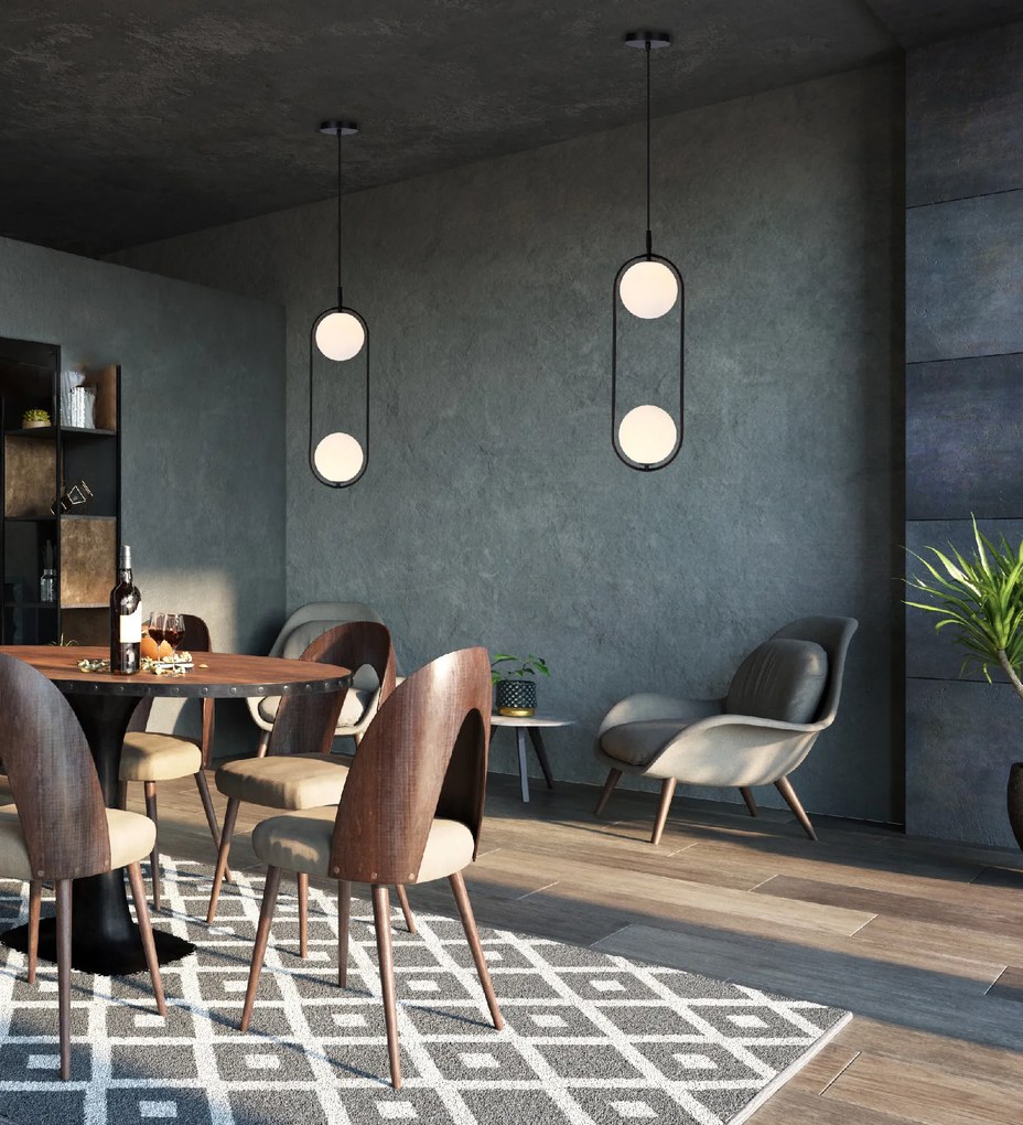 Černý závěsný lustr Cordel pro žárovku 2x G9  - Candellux