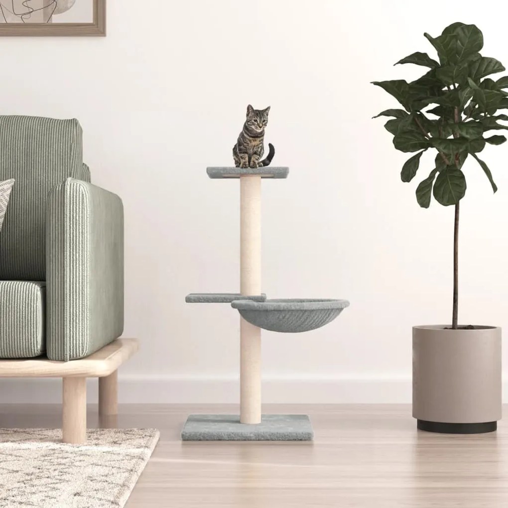 Škrabadlo pro kočky se sisalovými sloupky světle šedé 72 cm 171769