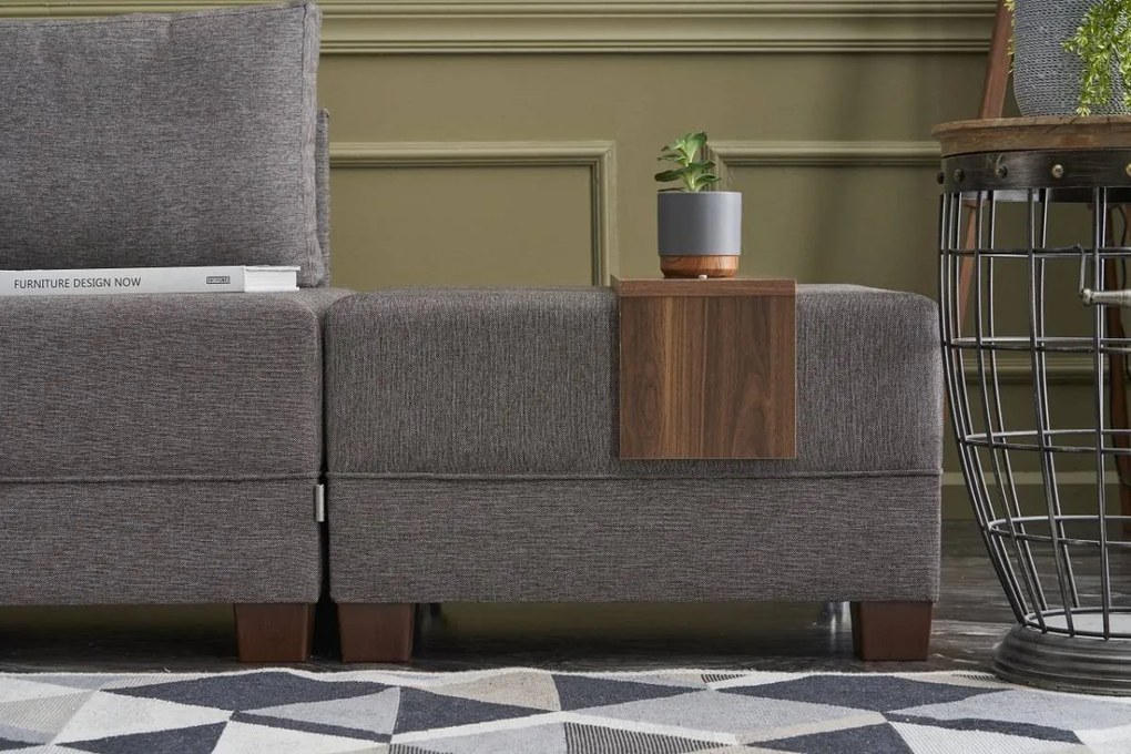 Designová rohová sedačka Ramesha 280 cm hnědá - levá