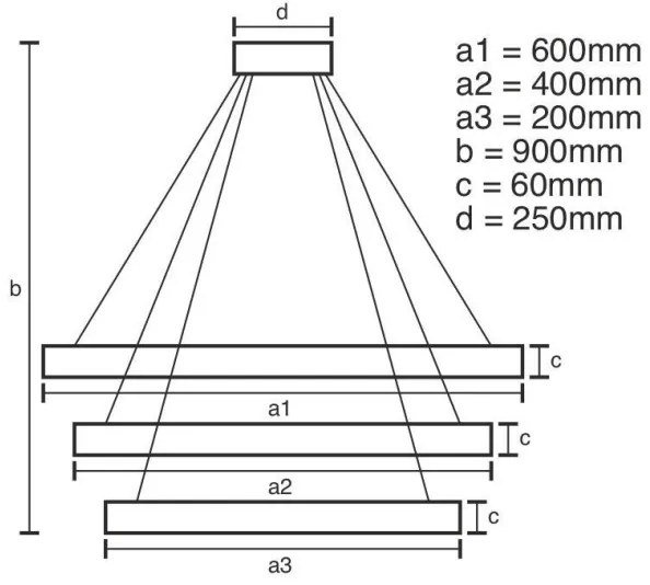 LED Stmívatelný lustr na lanku LED/165W/230V 3000-6500K + dálkové ovládání