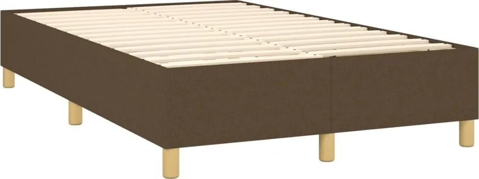 vidaXL Box spring postel s matrací a LED 120 x 200 cm textil [3135744] Barva: tmavě hnědá