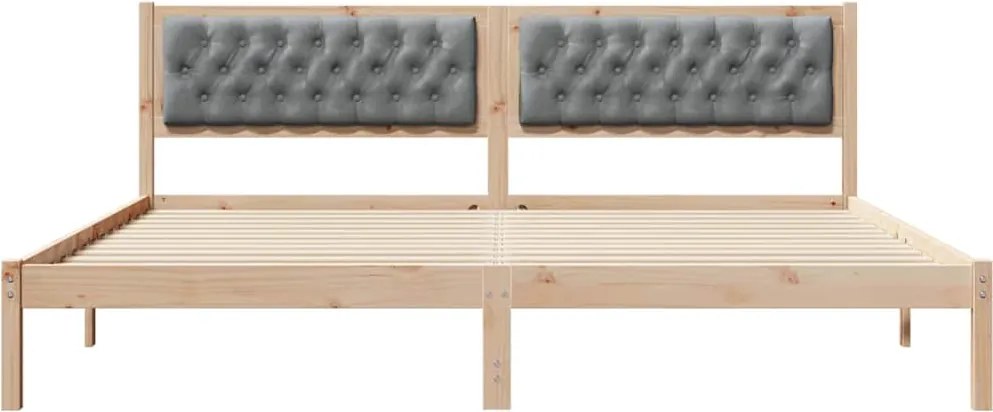 Rám postele Světle šedá 200 x 200 cm Masivní borové dřevo 3394233