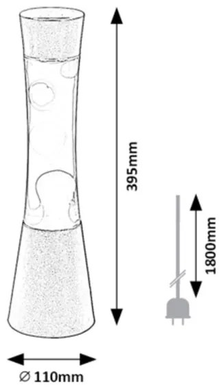 Rabalux 7030 - Lávová lampa MINKA 1xGY6,35/20W/230V růžová
