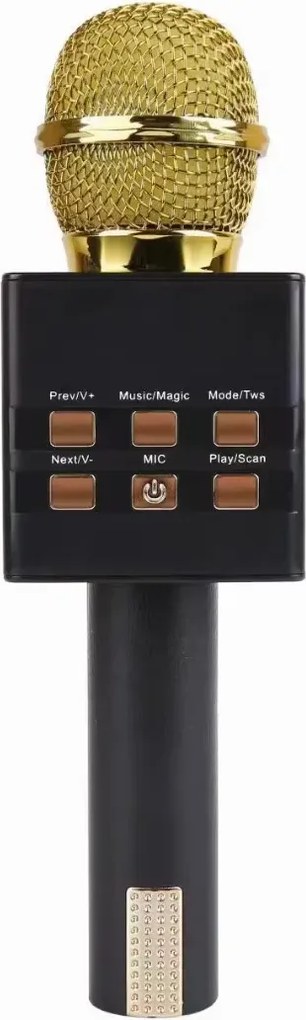 Bezdrátový Bluetooth karaoke mikrofon MC871 3v1 - zlatý