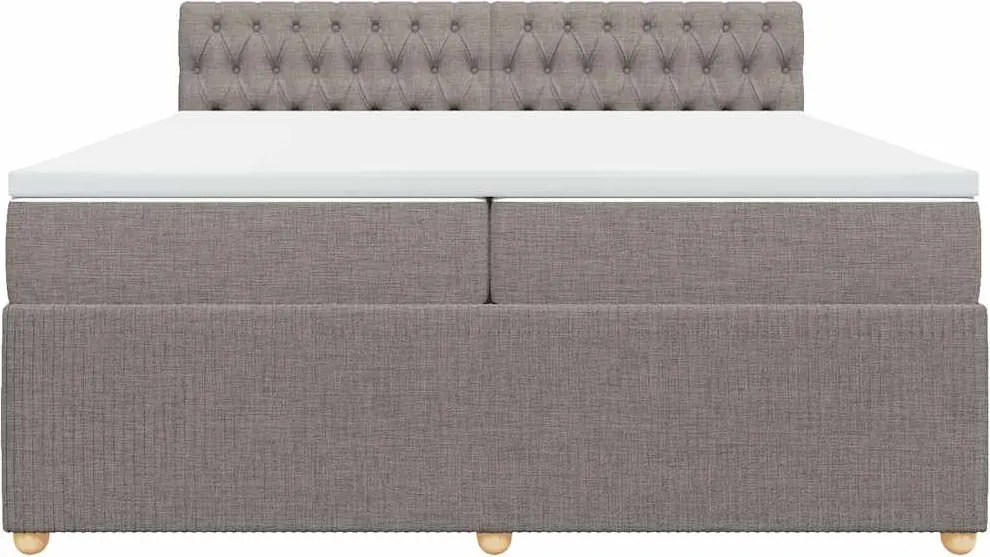 Box spring postel s matrací taupe 200x200 cm textil 3289874