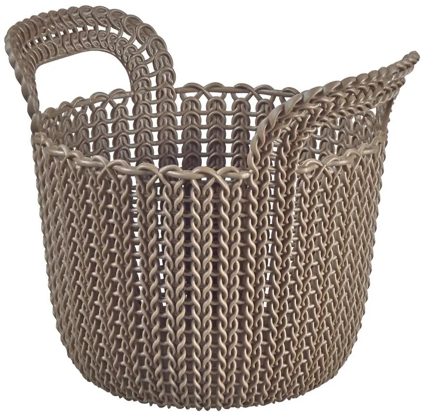 Koš kul. xs knit 3l 226398 hnědošedý