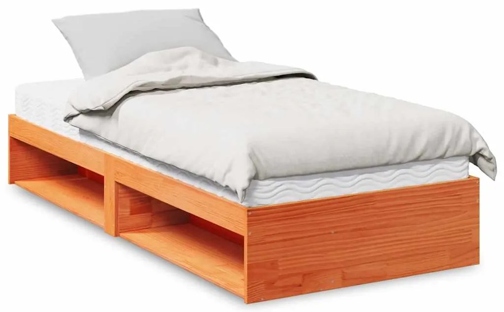 Válenda s matrací voskově hnědá 80 x 200 cm masivní borovice 3324600