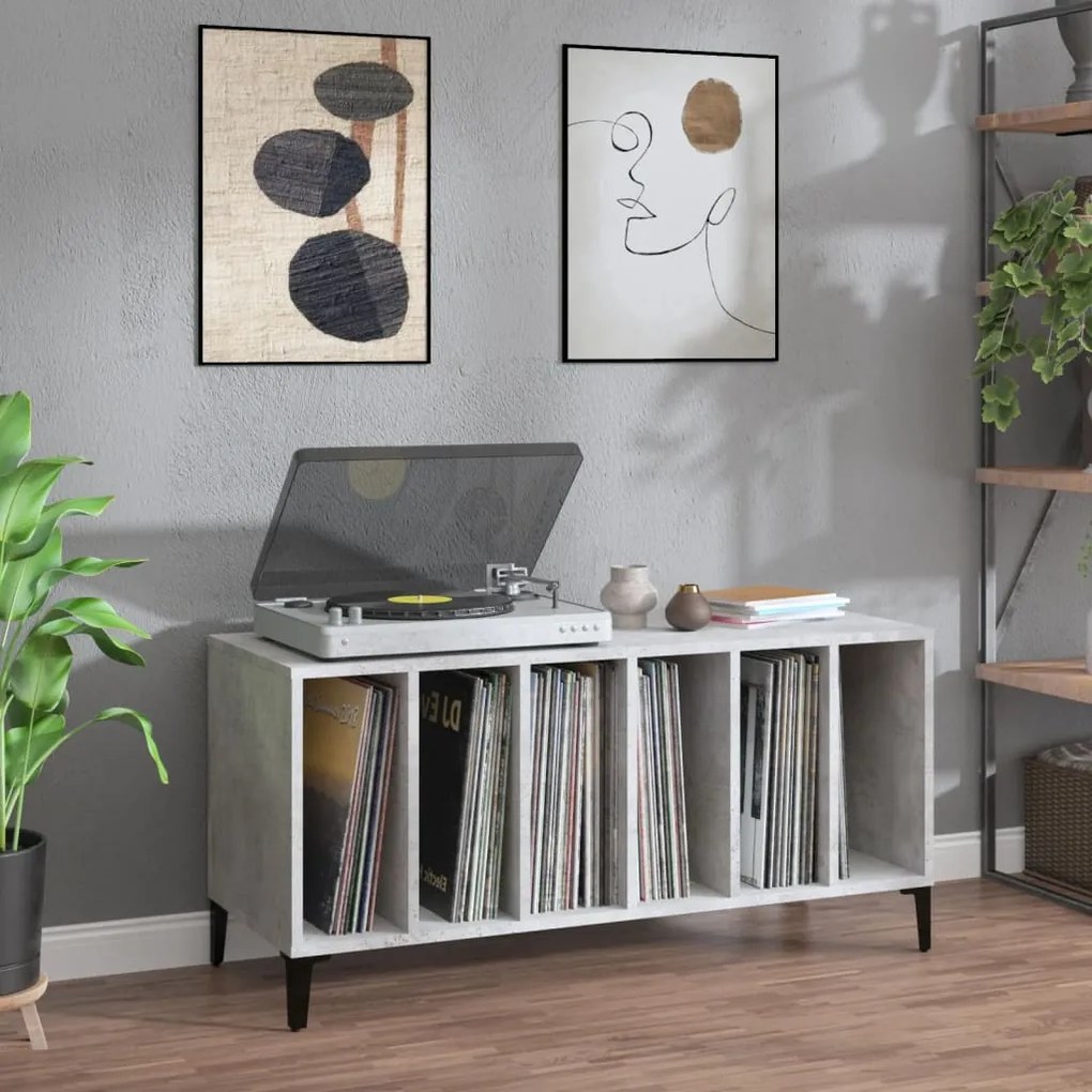 Skříňka Na Lp Desky Betonově Šedá 100X38X48 Cm Kompozitní Dřevo