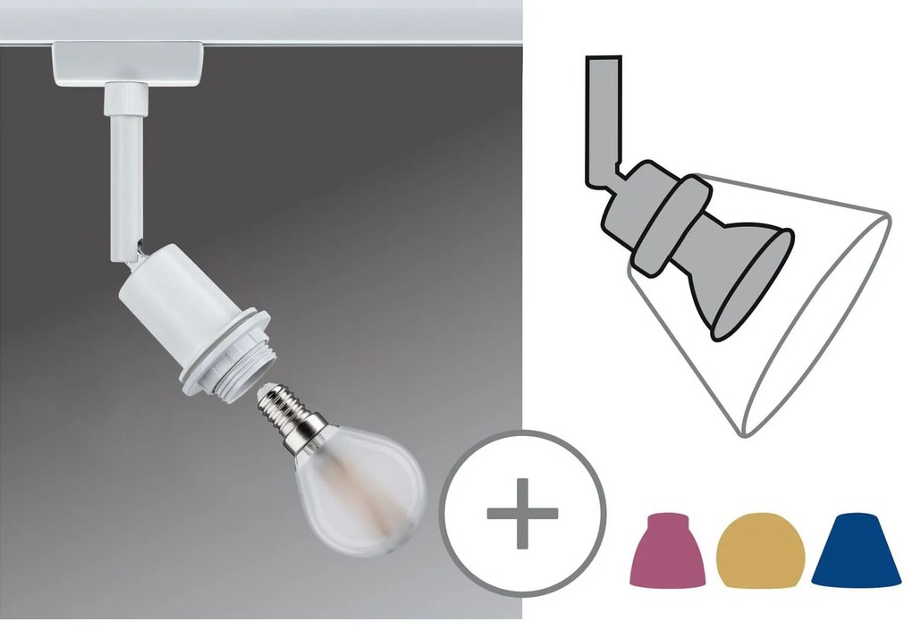 Paulmann 96970 DecoSystems spot, spot pro Urail systém, 1x20W E14, matná bílá
