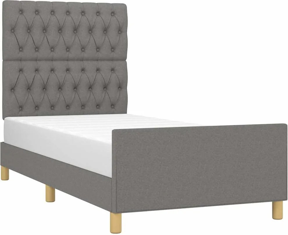 Rám postele bez matrace tmavě šedý 90 x 200 cm textil 3125269
