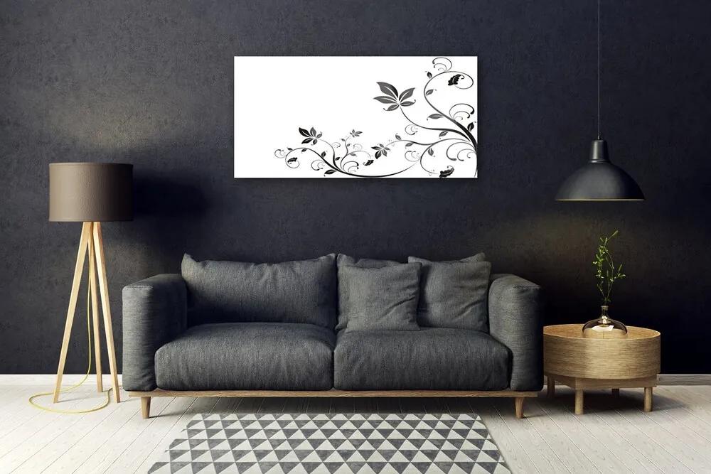 Obraz na skle Abstrakce Rostliny Listy 100x50 cm
