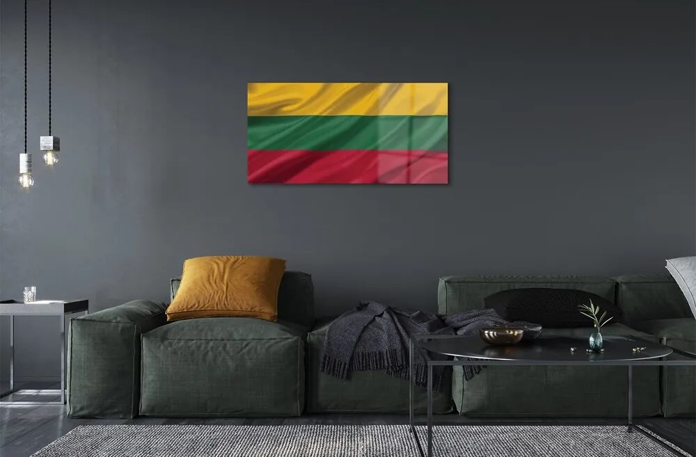 Obraz na skle vlajka Litvy 125x50 cm