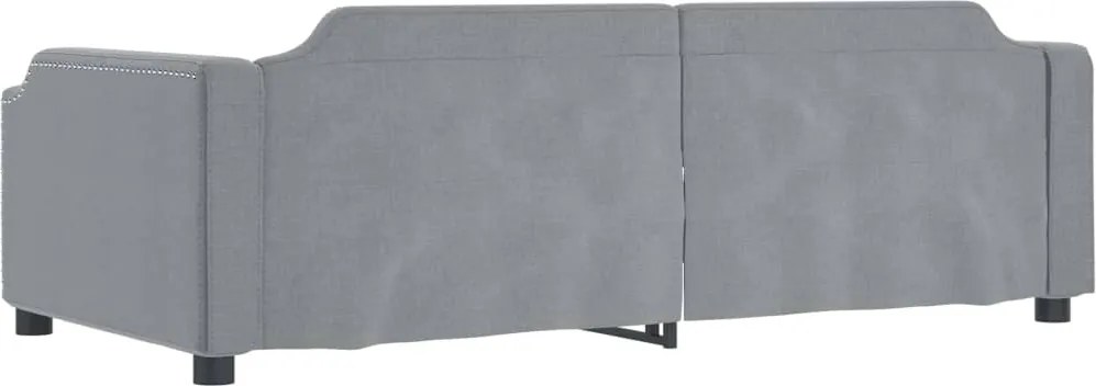 Válenda s přistýlkou a zásuvkami světle šedá 90 x 190 cm textil 3197680