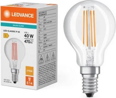 LED žárovka E14 LEDVANCE Filament 4W (40W) teplá bílá (2700K)