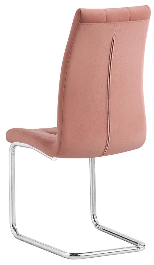 Jídelní židle Farando NEW (růžová + chróm). 1028875