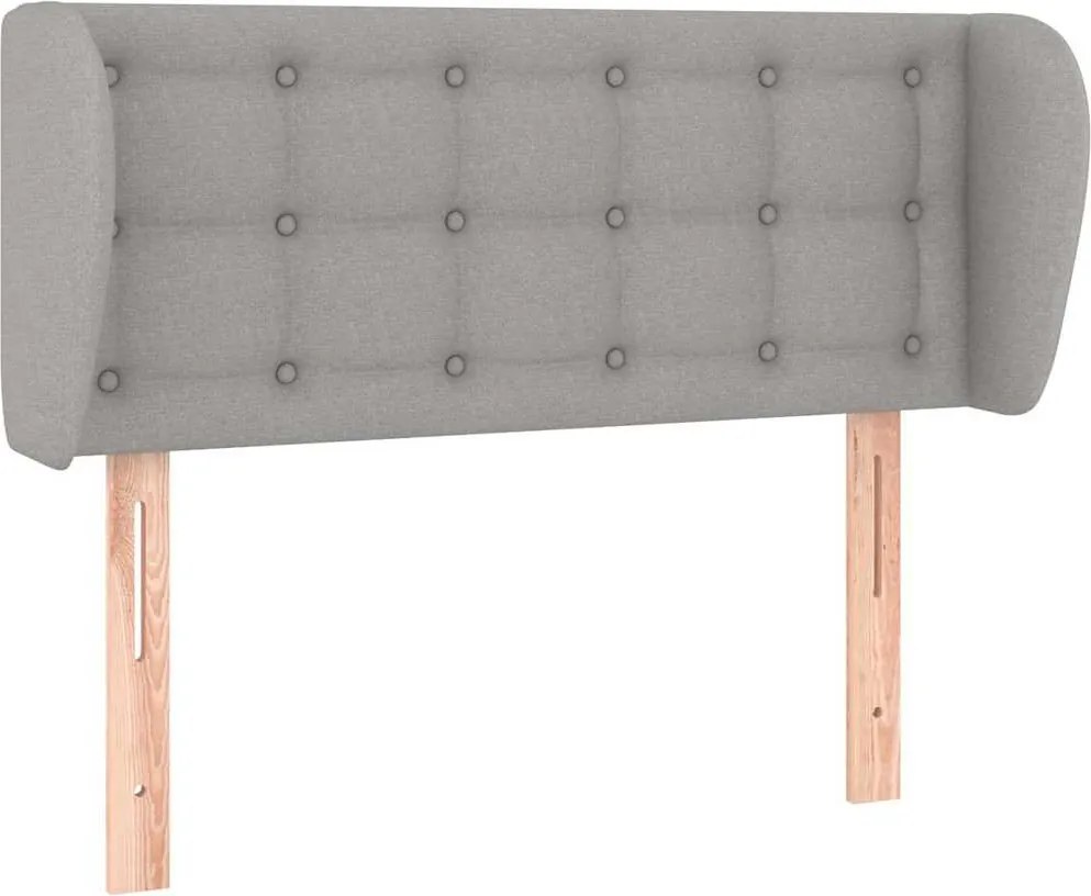 Čelo postele typu ušák světle šedé 83x23x78/88 cm textil 3117552